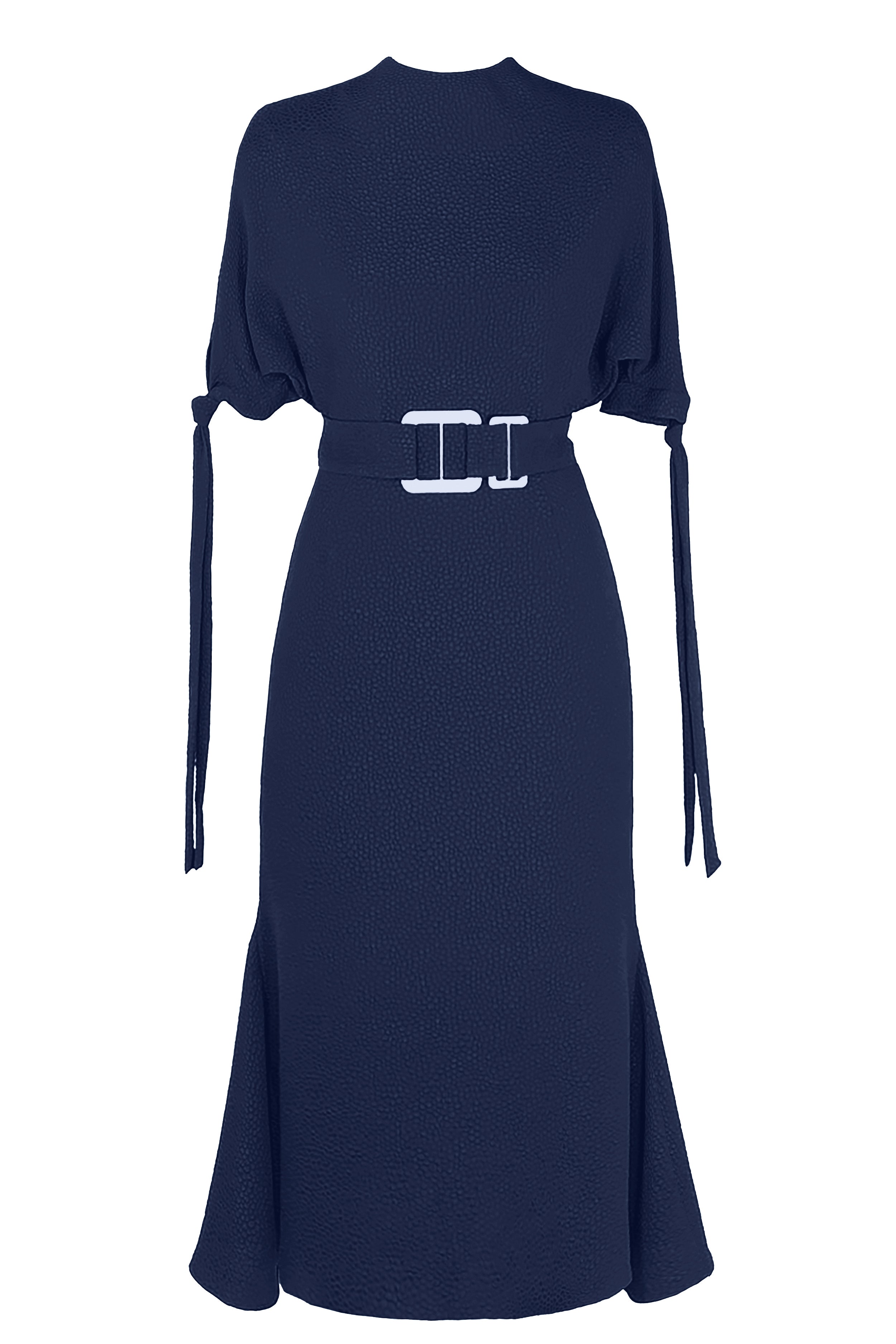 Edeline Lee - Pedernal Dress Navy Flou Bubble Jacquard – EDELINE LEE